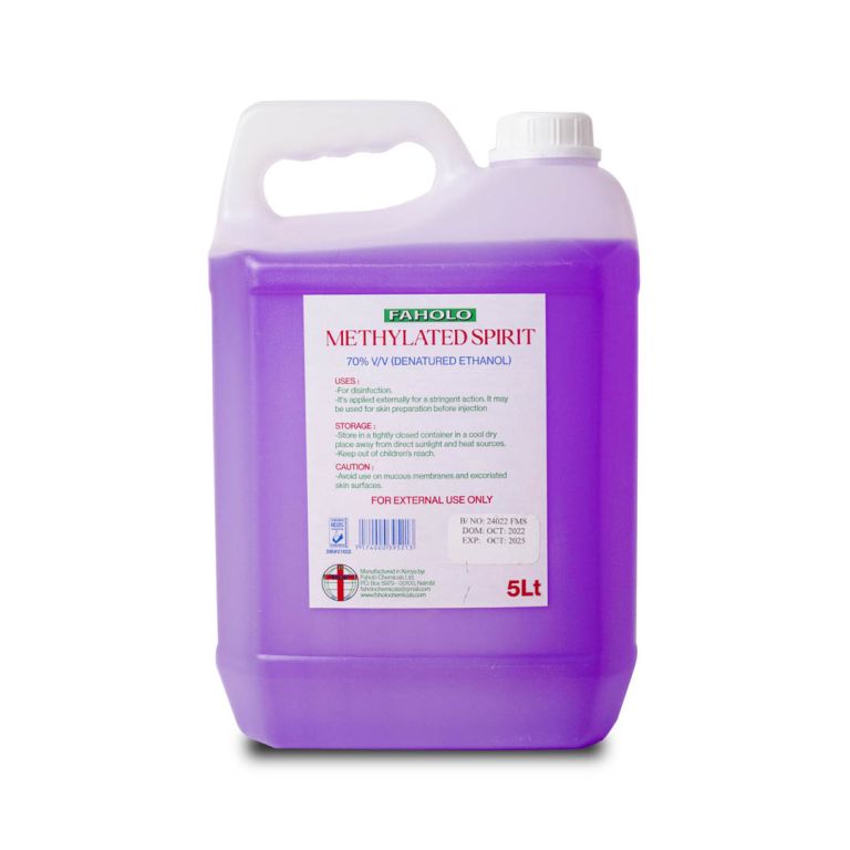 Methylated Spirit 5Ltr 70% – Alpha Medical Manufacturers Limited