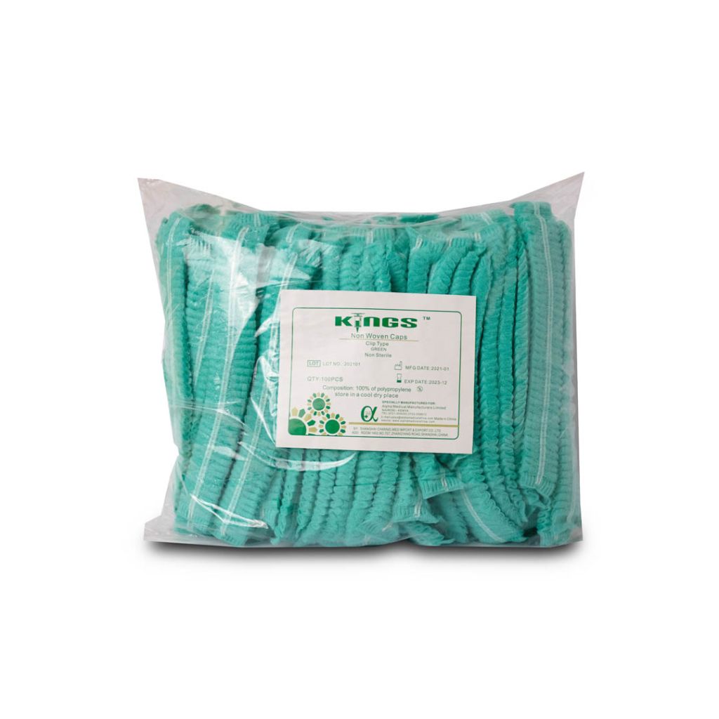 Nurse Caps Clip Elastc Green – Alpha Medical Manufacturers Limited